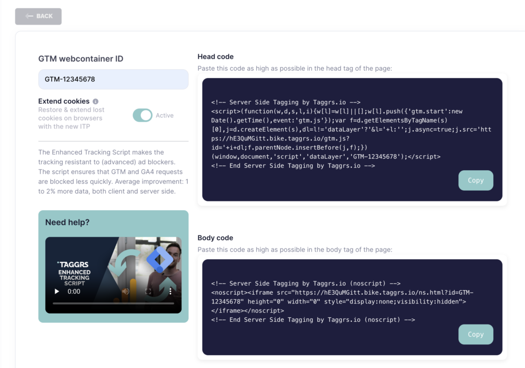 GTM Server Side Tagging Software - Start Gratis